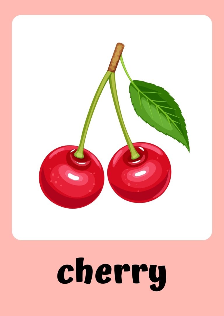 Fruits Names Flashcards for kindergarten