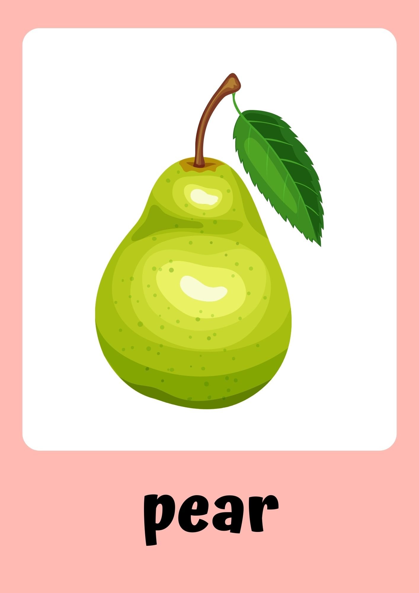 Fruits Names Flashcards for kindergarten