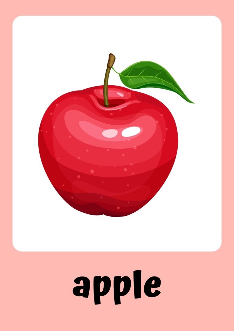 Fruits Names Flashcards for kindergarten