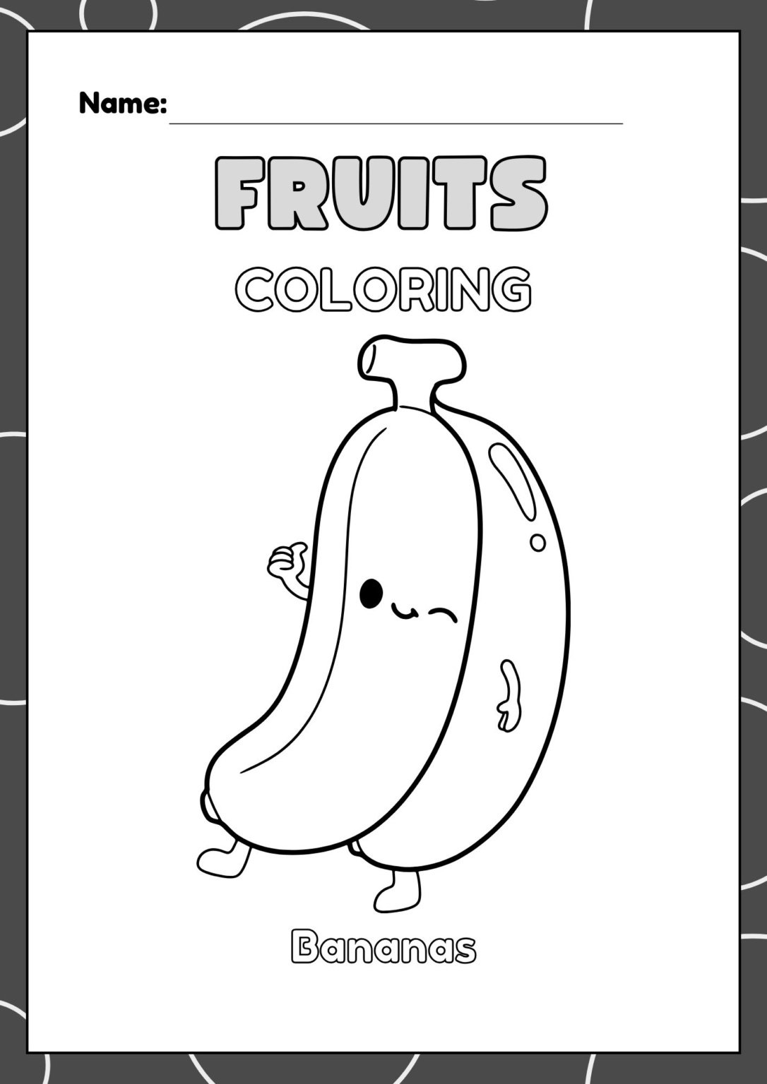 Fruit Coloring Worksheets for kids
