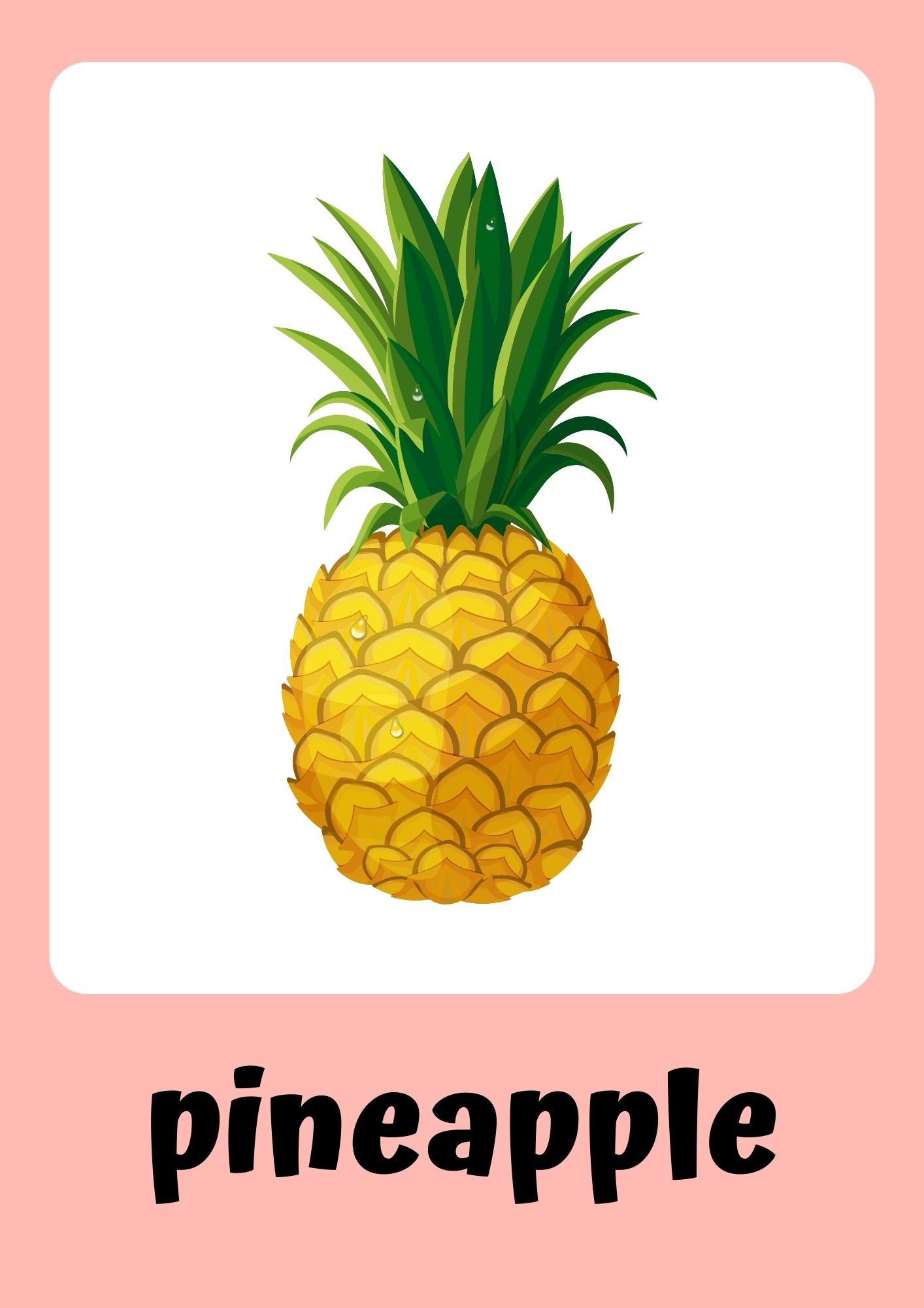 Fruits Names Flashcards for kindergarten