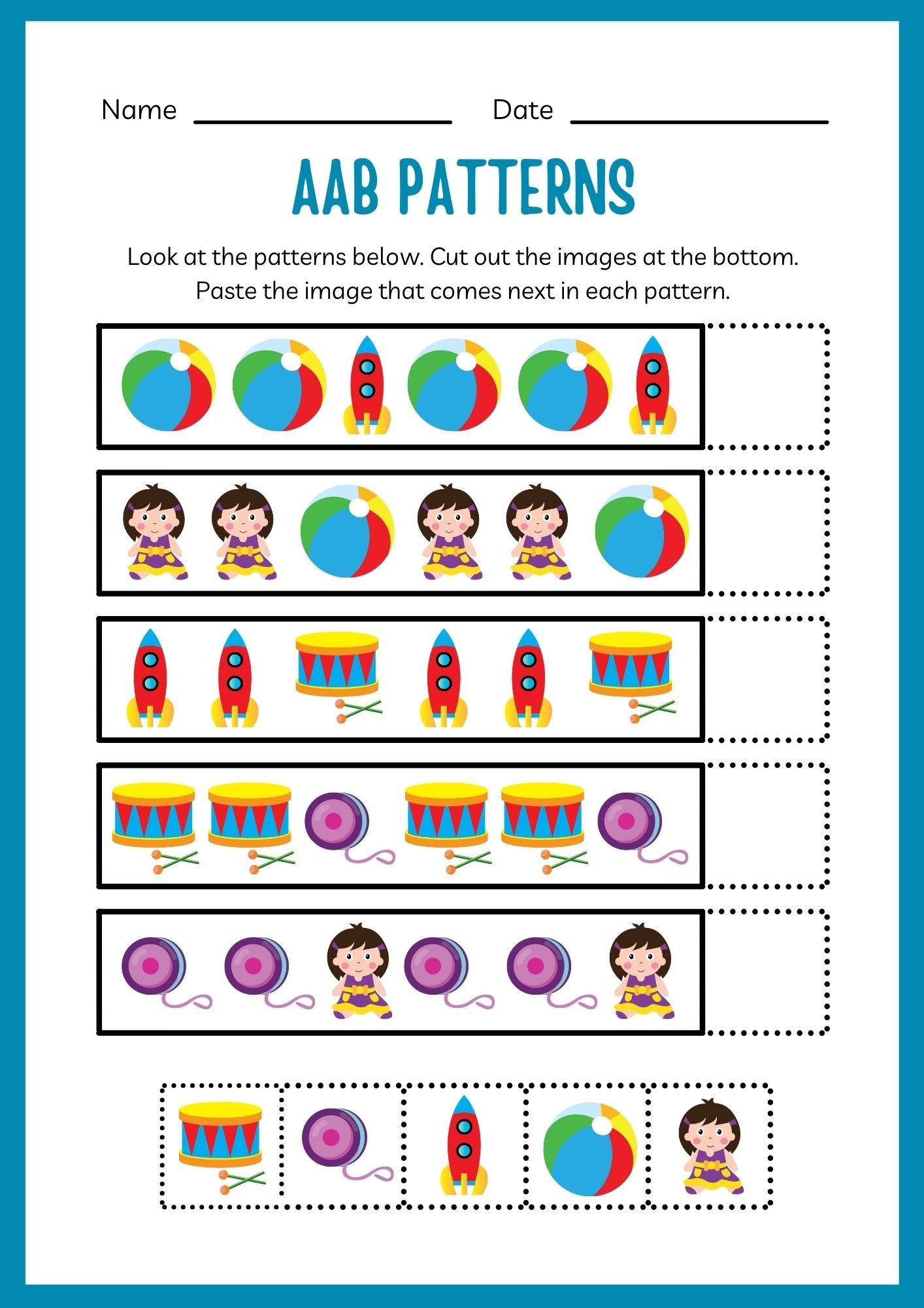 Fun Kindergarten Math Patterns Worksheets