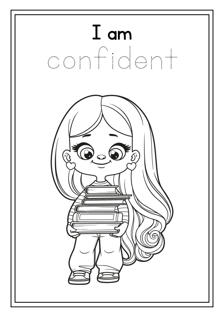 School Kids Positive Affirmation Coloring Worksheets for Kids