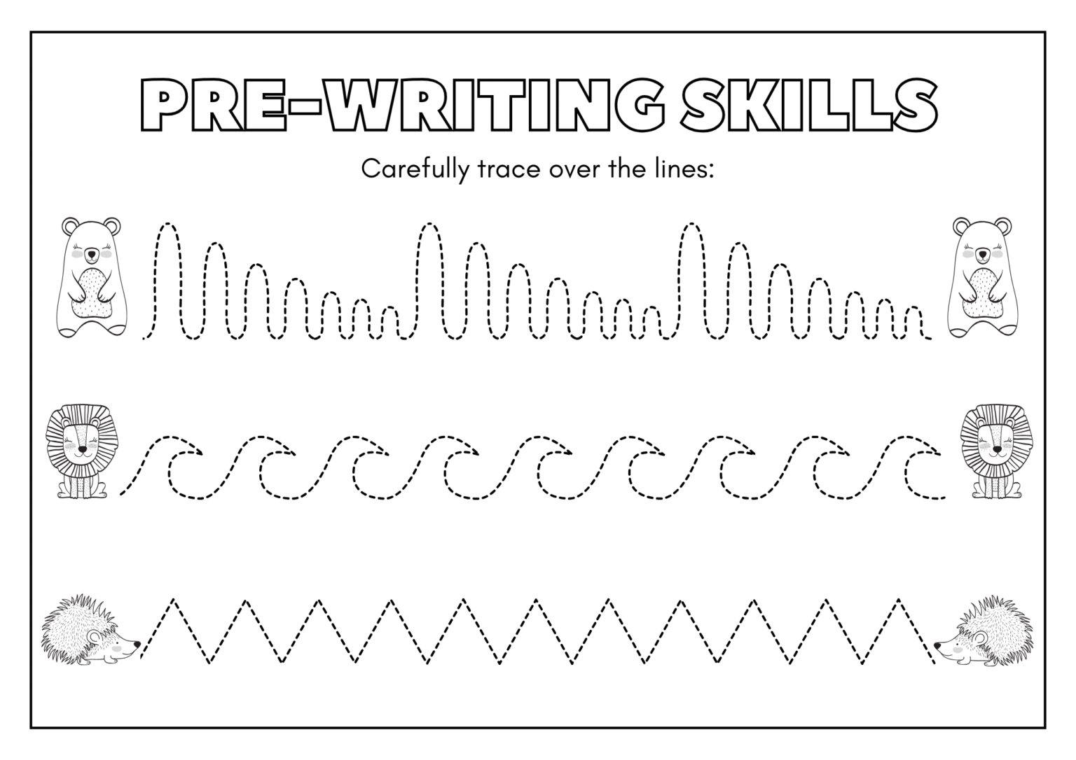 Pre-Writing Skills Tracing Worksheets for Kids | Fun & Printable ...