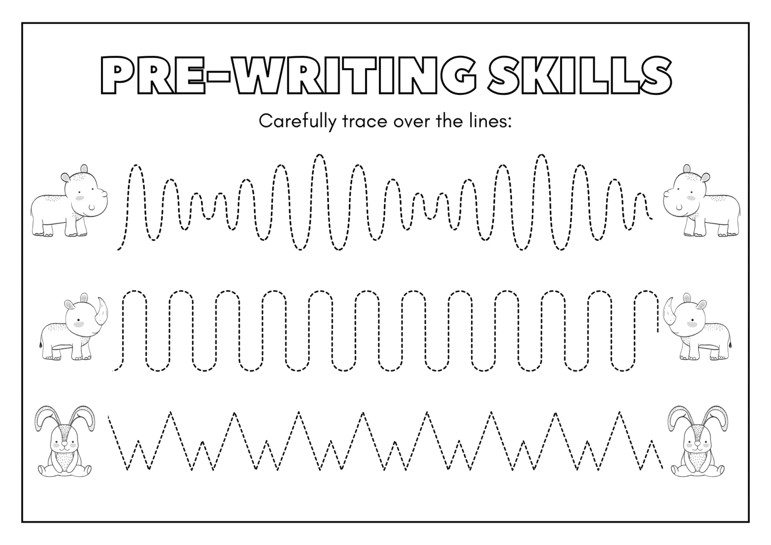 Pre Writing Skills Tracing Worksheets For Kids Fun Printable